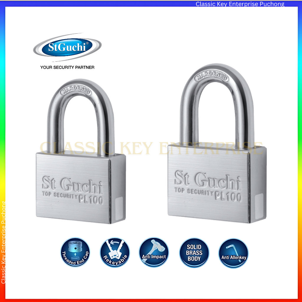 St Guchi Padlock Model SGPL-100N (Size 40mm / 50mm) SIRIM APPROVED ...