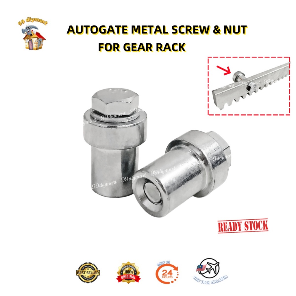 Skru & Nat ( Metal Bush ) Untuk METAL Gear Rack Autogate | Sliding ...