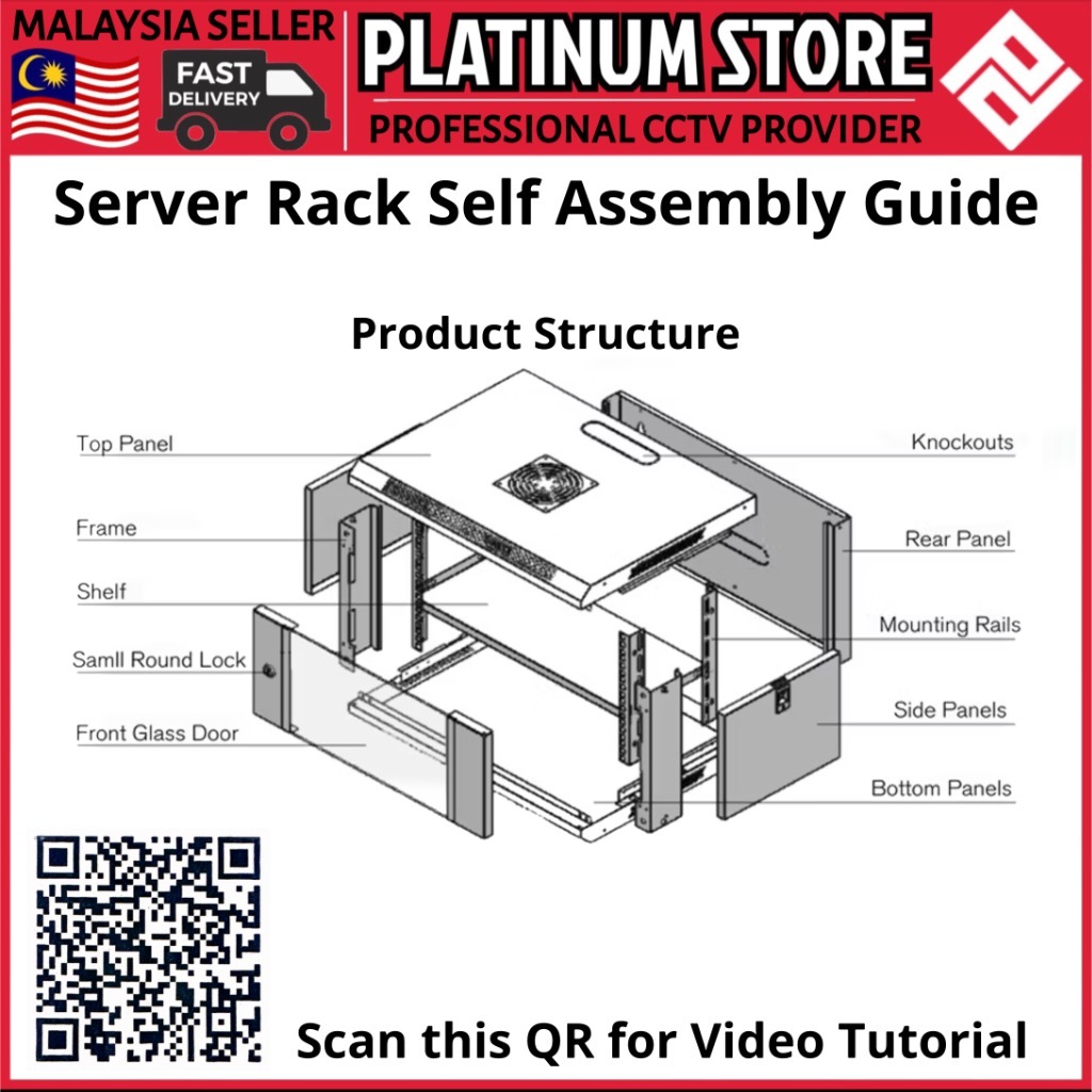 (SELF ASSEMBLY) 4U 6U 9U 12U Network cabinet Wall Mount Glass Door ...
