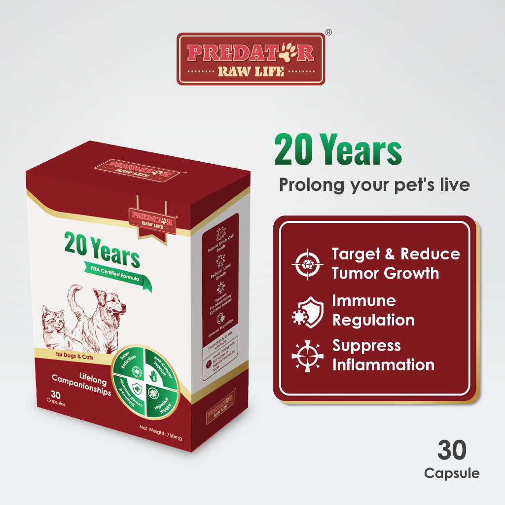 Predator Raw Life 20 Years Dog Cat Pet Supplement Medicine Cancer ...