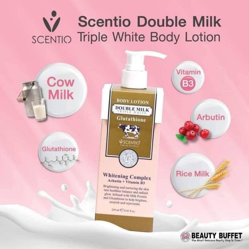 SCENTIO DOUBLE MILK TRIPLE BRIGHT BODY LOTION 🔥 | Shopee Malaysia