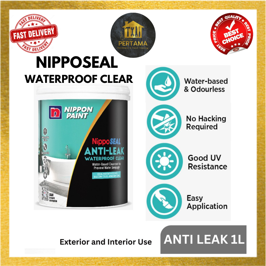 1L NIPPON PAINT NippoSEAL ANTI-LEAK Waterproof Clear | Shopee Malaysia