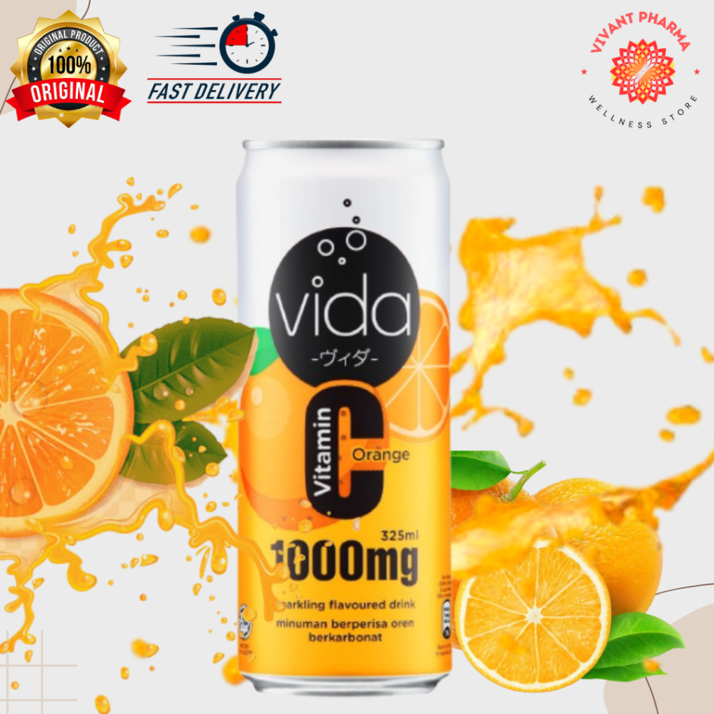 Vida Vitamin C Orange Sparkling Drink Can 325ml | Shopee Malaysia