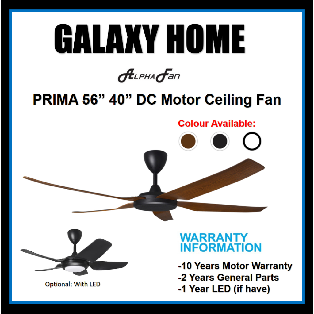 ALPHA ALPHAFAN PRIMA 5B 56" 40" DC Motor Ceiling Fan with 5 Blades 8 ...