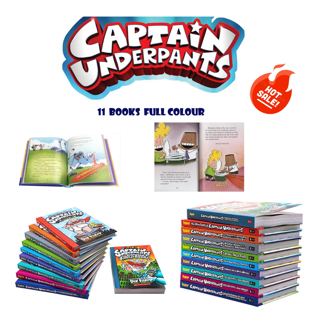 Captain Underpants 14 Books Set Full color | Shopee Malaysia