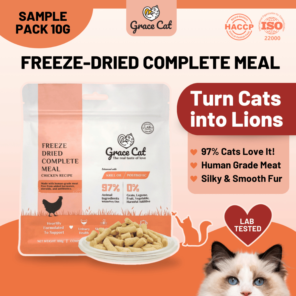 Grace Cat Human Grade Freeze Dried Complete Meal Premium Raw Cat Food ...
