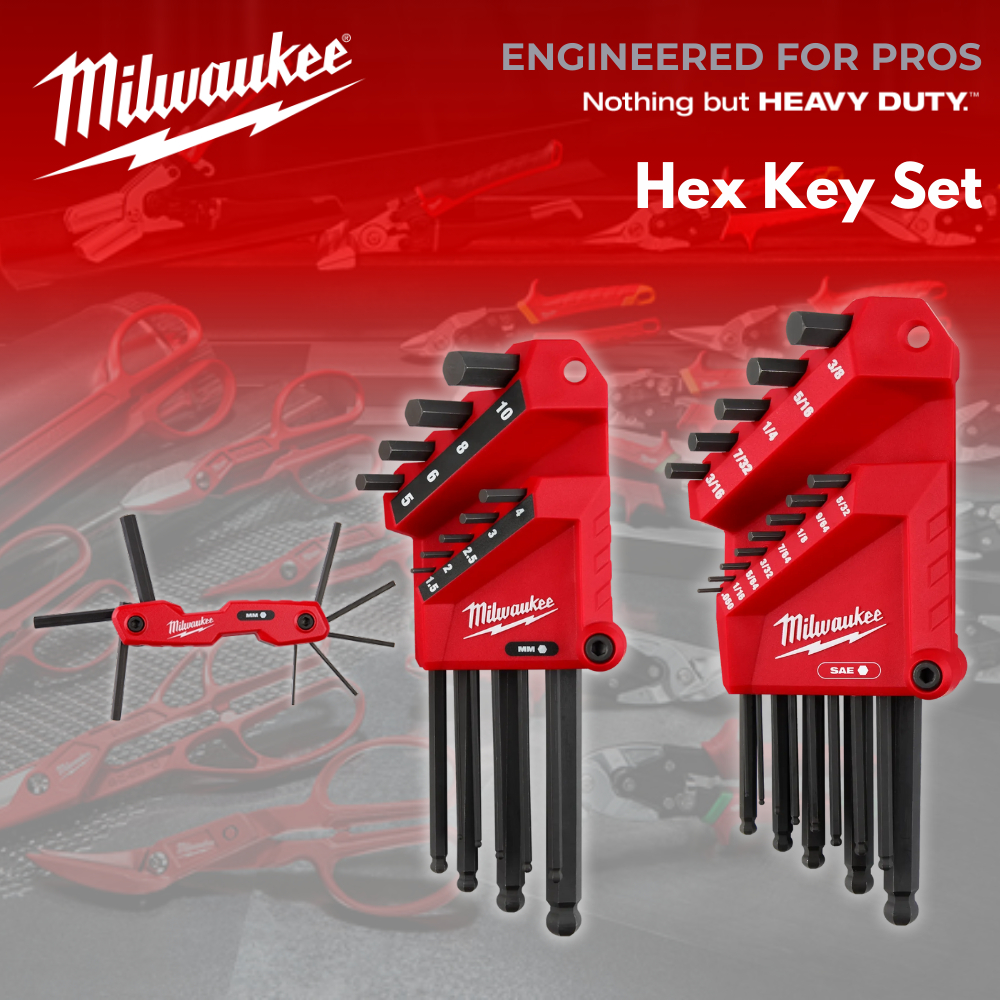 Milwaukee Allenkey Hex Key Set 8pcs,(Metric) 9pcs(Metric) & 13pcs (SAE ...