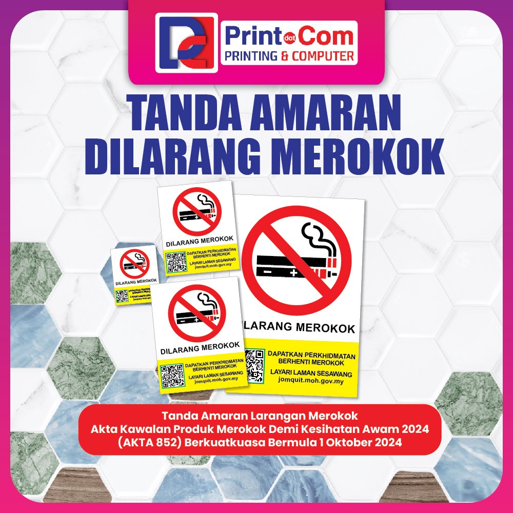 STICKER DILARANG MEROKOK MENGIKUT KKM /NO SMOKING SIGN / 🚭 NO VAPING ...