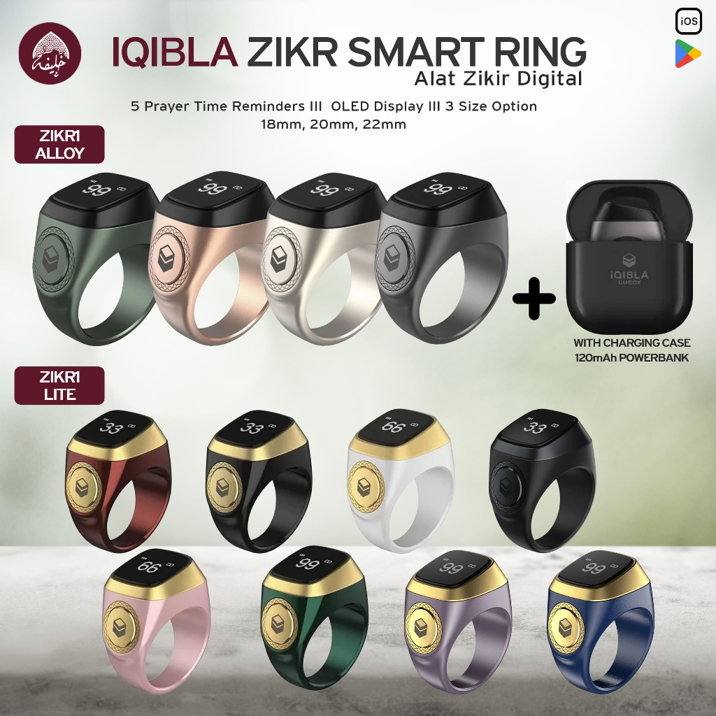 iQibla Zikr Smart Ring Zikr1 Lite USB Rechargeable Bluetooth Smart ...