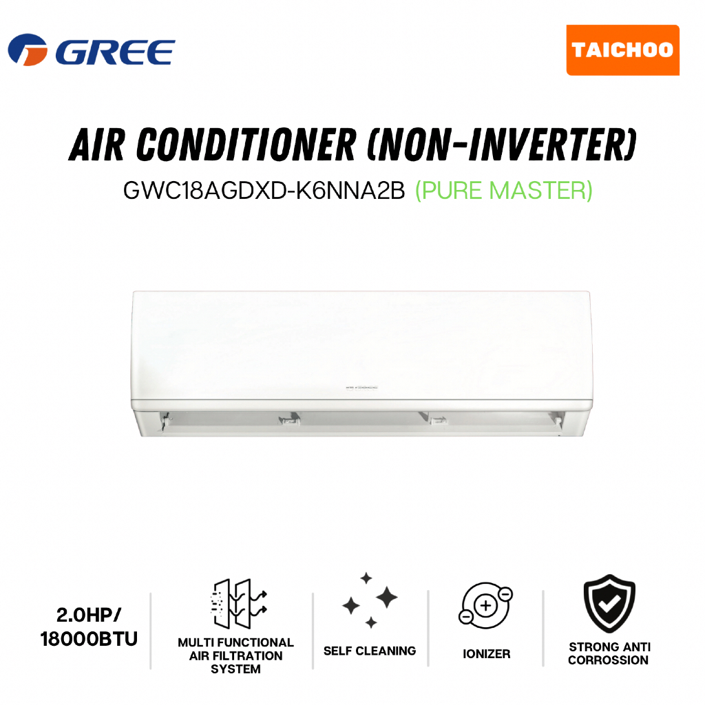 Gree Wall Mounted Air Conditioner Non-Inverter - PUREMASTER G23P (2.0HP ...