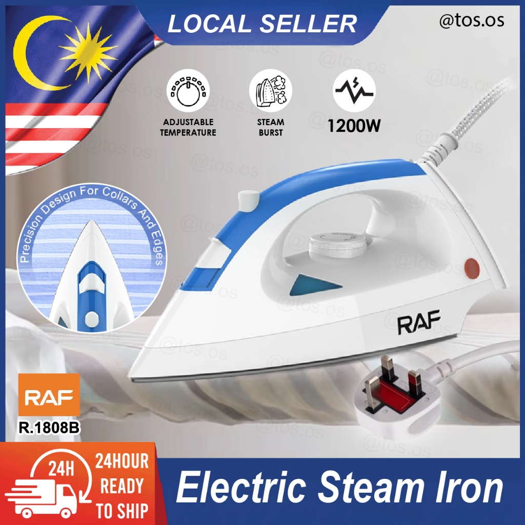 RAF R.1808B Electric Steam Iron 1200W Adjustable Control Temperature Spray Steam Dry Function ...