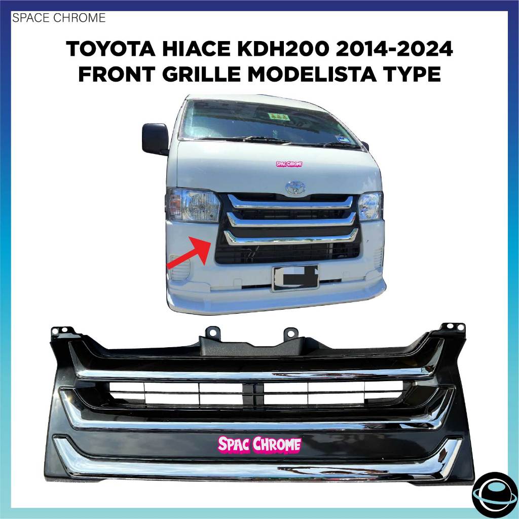 TOYOTA HIACE KDH200 FRONT GRILLE MODELISTA CHROME 2014-2024 | Shopee ...