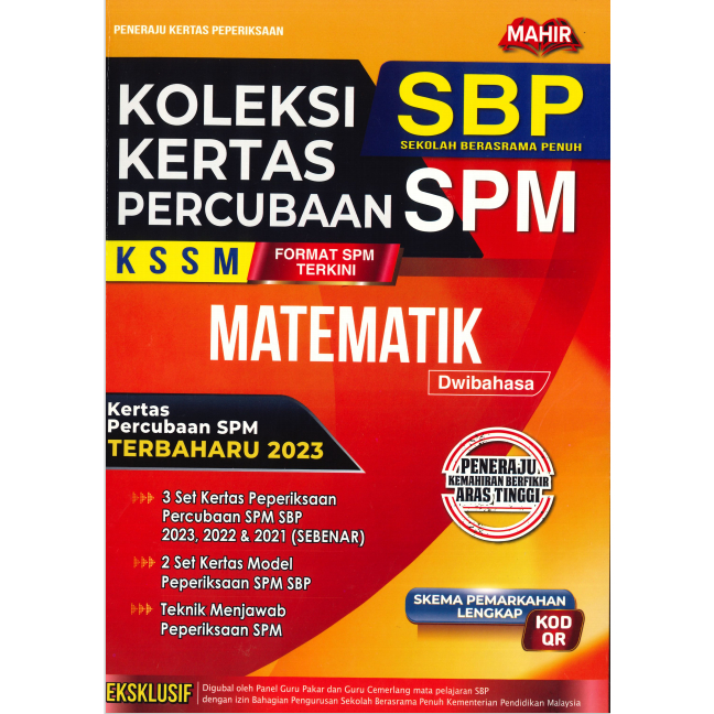 Mahir: Koleksi Kertas Percubaan SBP: Matematik + Mathematics: SPM ...