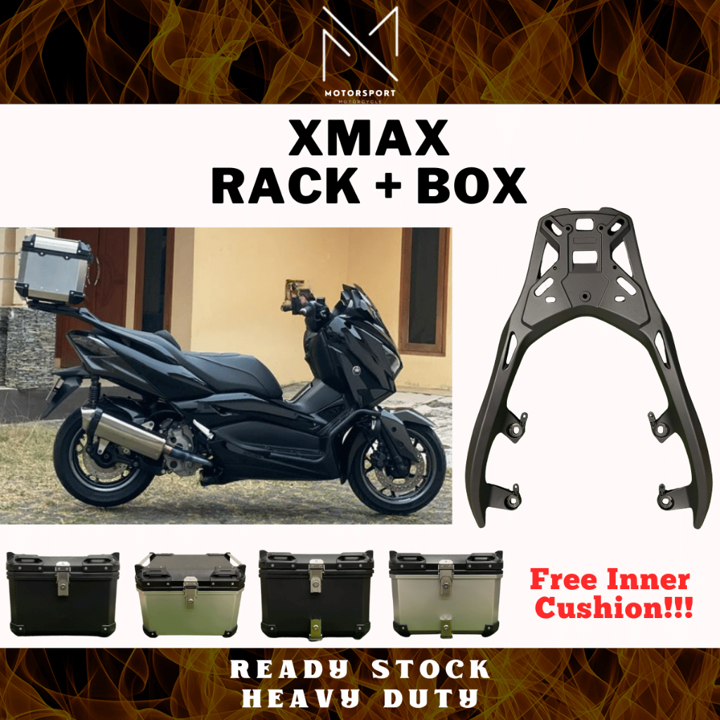 XMAX Rear Rack Motorcycle Top Box Xmax 45 Liter 47 Liter Carrier X-Max ...