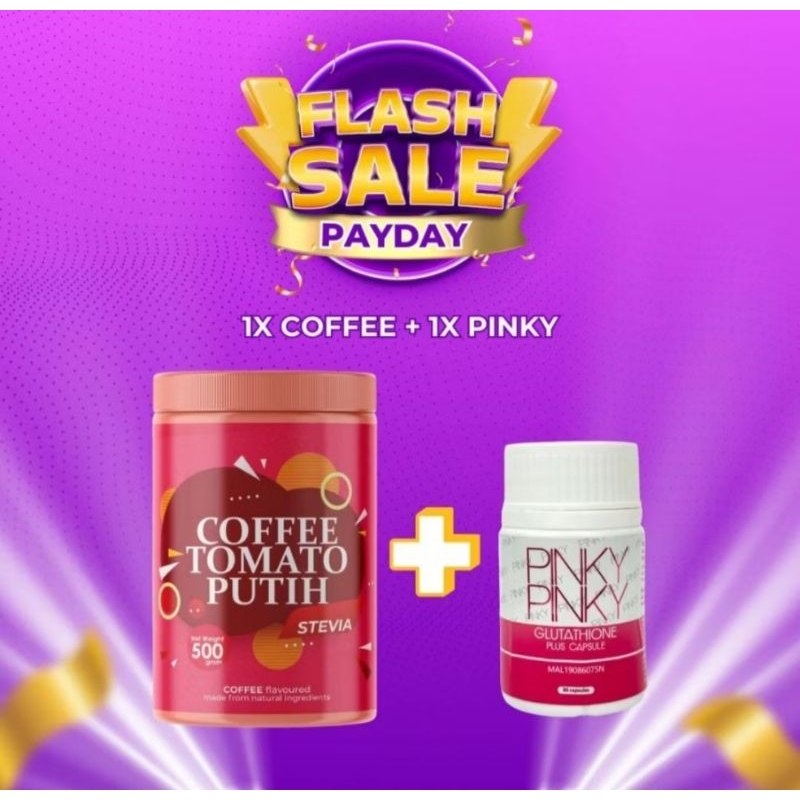 Combo Promo Pracampuran Kopi Tomato Putih + Pinky Pinky 30 Capsules ...