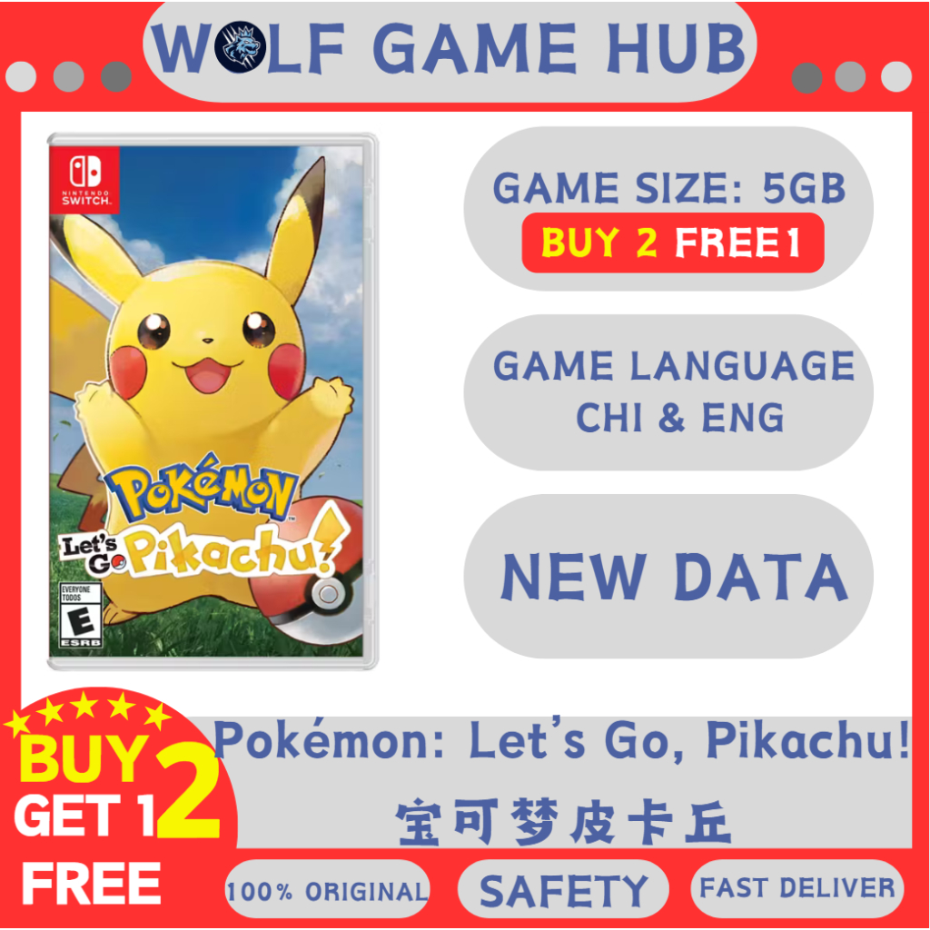 Pokemon: Let’s Go, Pikachu! BUY 2 FREE 1 (Nintendo switch) Digital Game ...