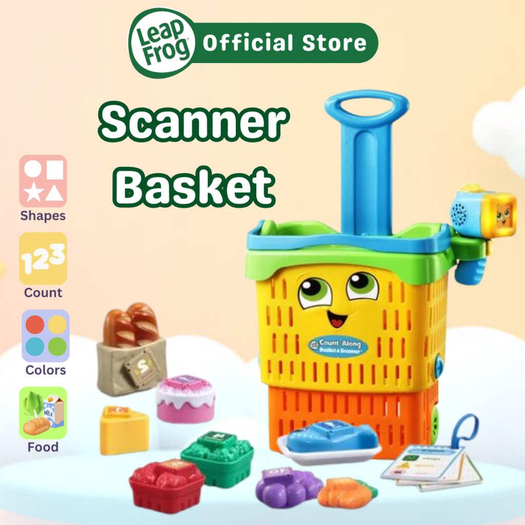 LeapFrog Count Along Basket & Scanner - Kids Shopping Trolley Grocery ...