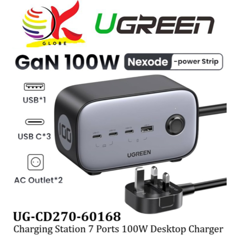 UGREEN UG-CD270-60168 CHARGING STATION 7-IN-1 PORTS 100W GAN MULTI PORT ...