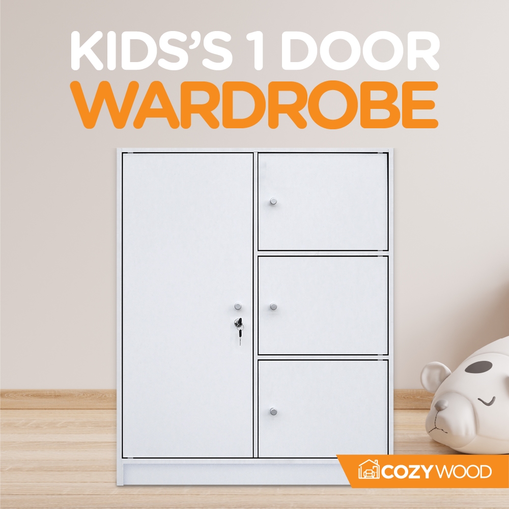 [COZY] Kid's Wardrobe/Children Wardrobe/4 Doors/Wardrobe with Lock ...