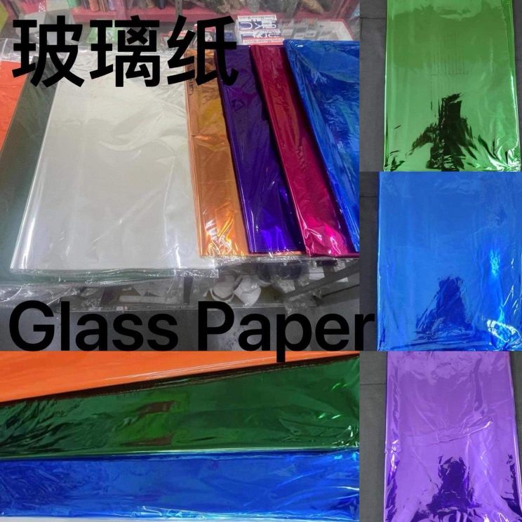 Glass Paper/ Crafts Gift Hamper Wrapper DIY/ Pembalut hamper OPP Kraft ...