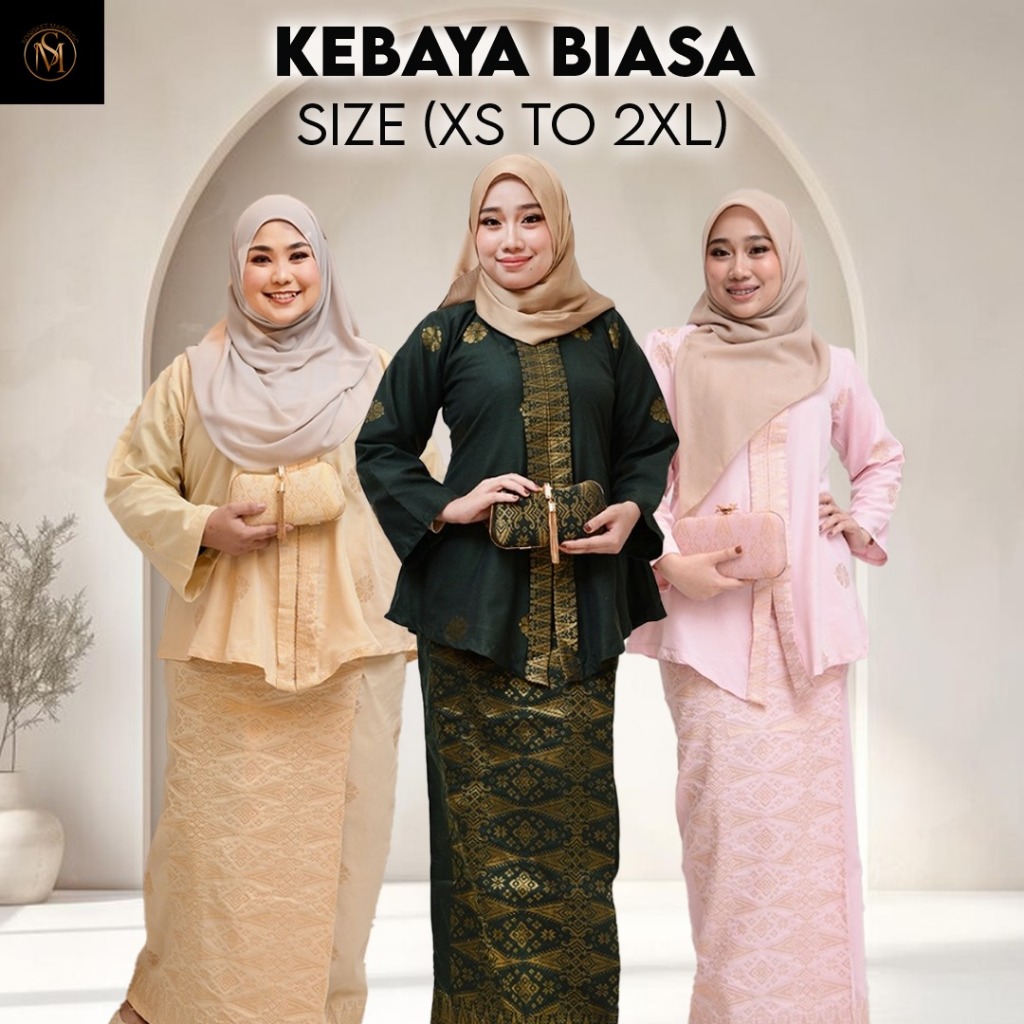 SIZE S-2XL | KEBAYA BIASA | SONGKET TENUN | BUNGA TABUR | KEBAYA ...