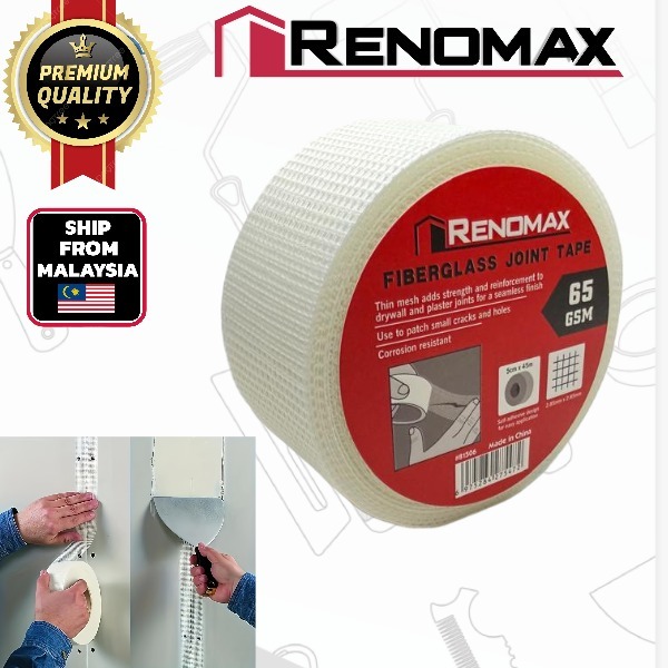 Renomax Fibre Glasse Mesh Tape Joint Tape Partition Fiber Tape Jaring ...