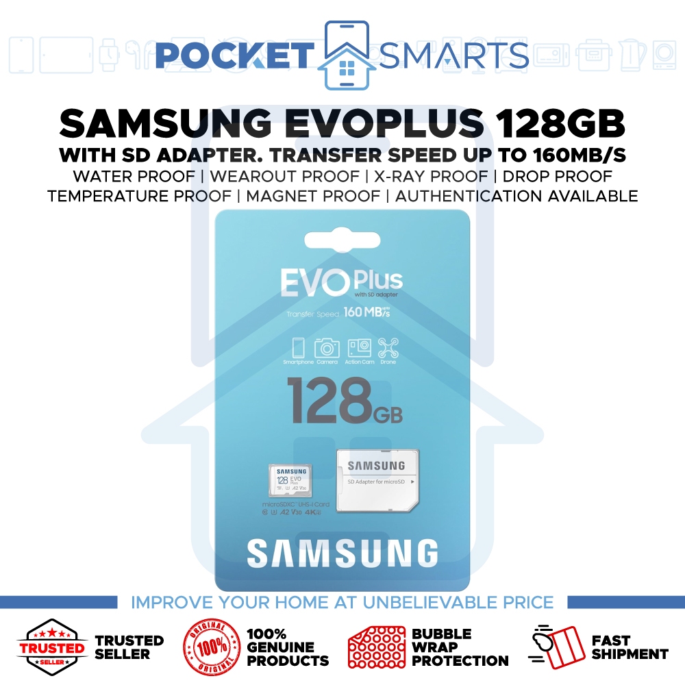 SAMSUNG EVO Plus Gen2 128GB w/SD Adaptor Micro SDXC, Up-to 160MB/s, Expanded Storage for Gaming ...
