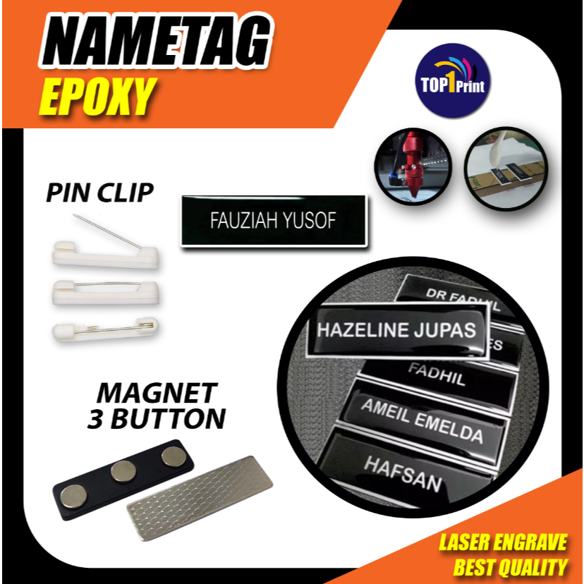 NAME TAG PIN & NAME TAG MAGNET EPOXY | Shopee Malaysia