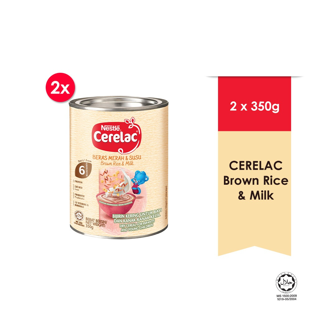 NESTLÉ CERELAC Brown Rice Infant Cereal Tin 350g Bundle of 2 | Shopee Malaysia