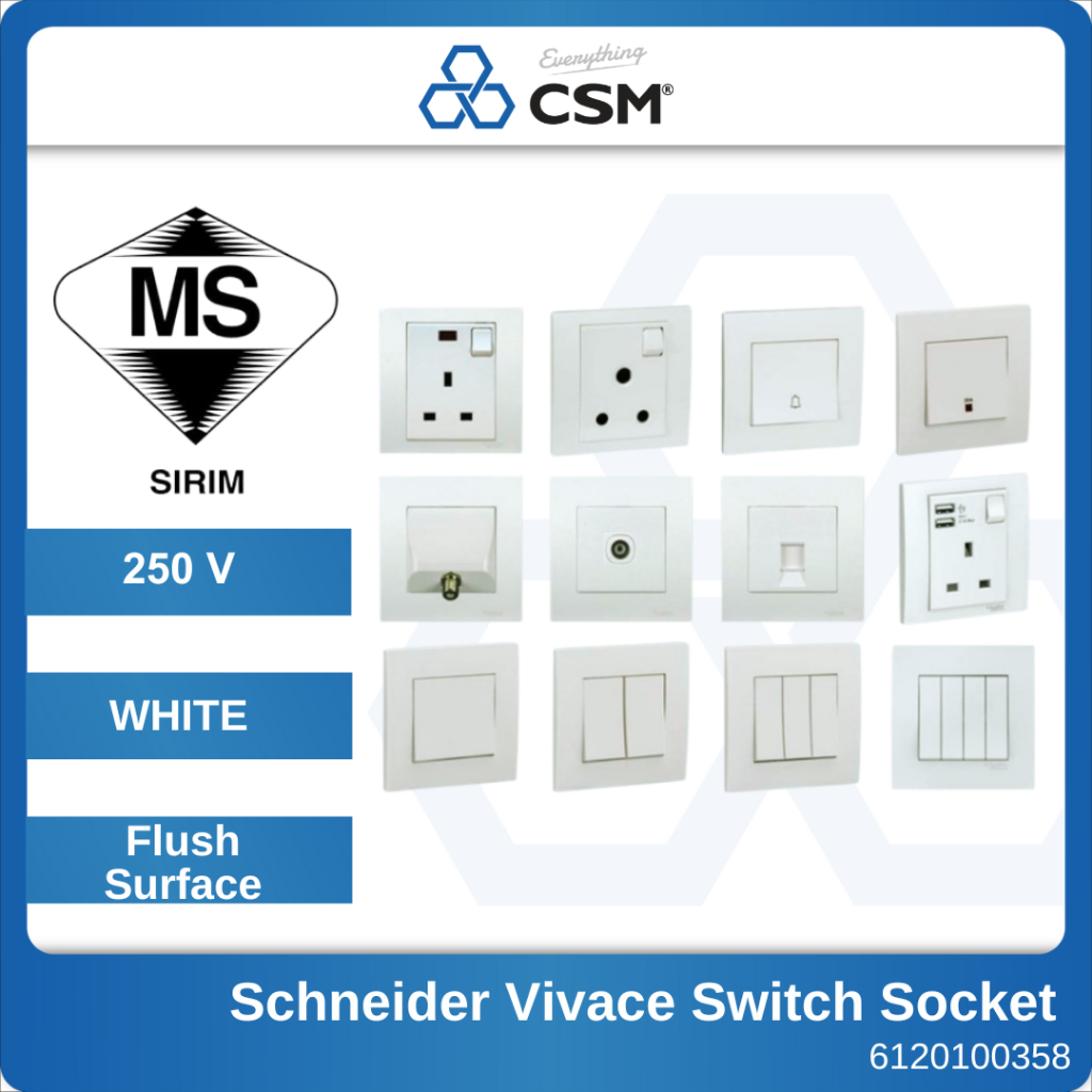 Schneider Vivace 13A Switch Socket Outlet Switches 1 2 3 4 GANG ...