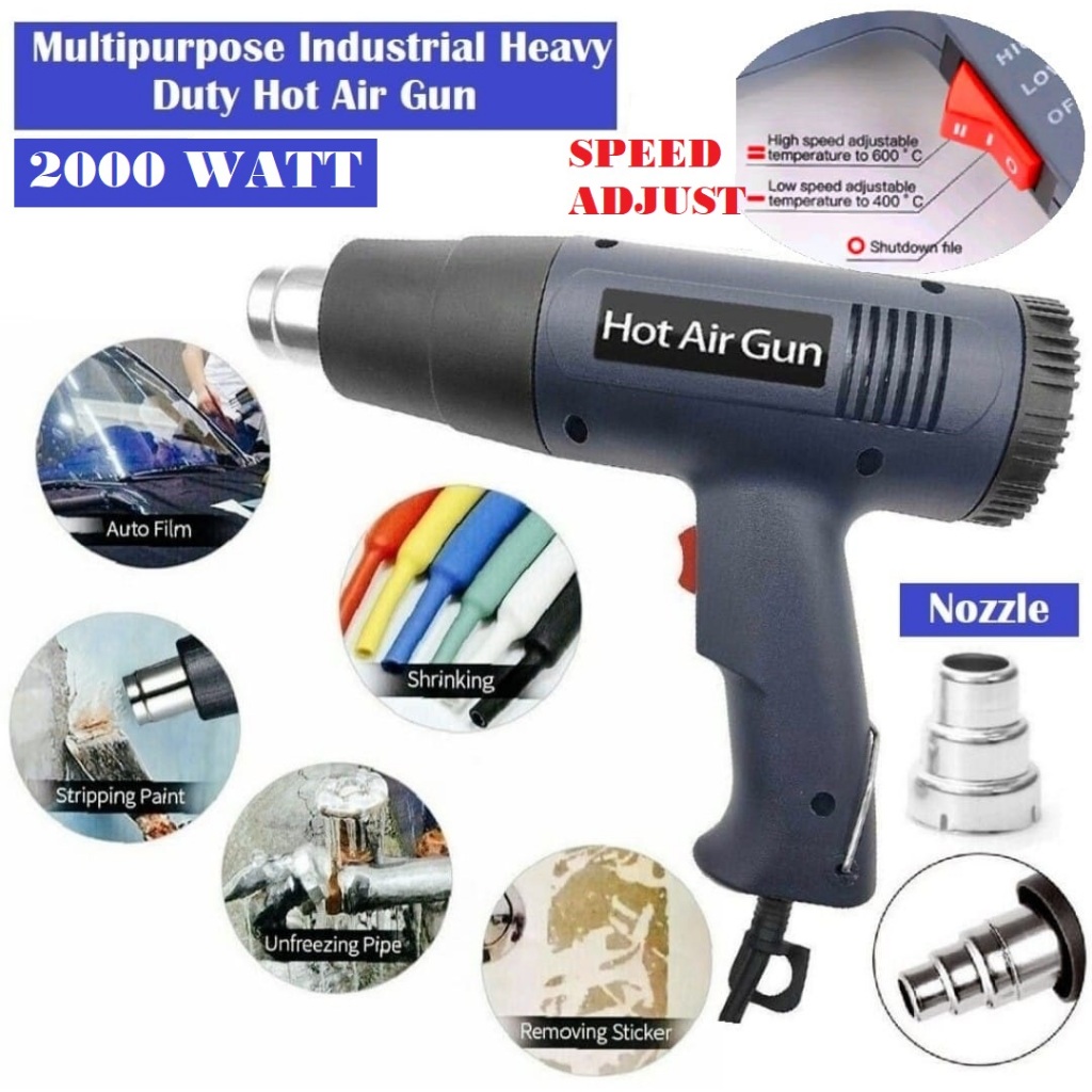 Hot Air Dryer Gun Blower Heat Gun Mini Heavy Duty Nozzle Plastic Seal ...