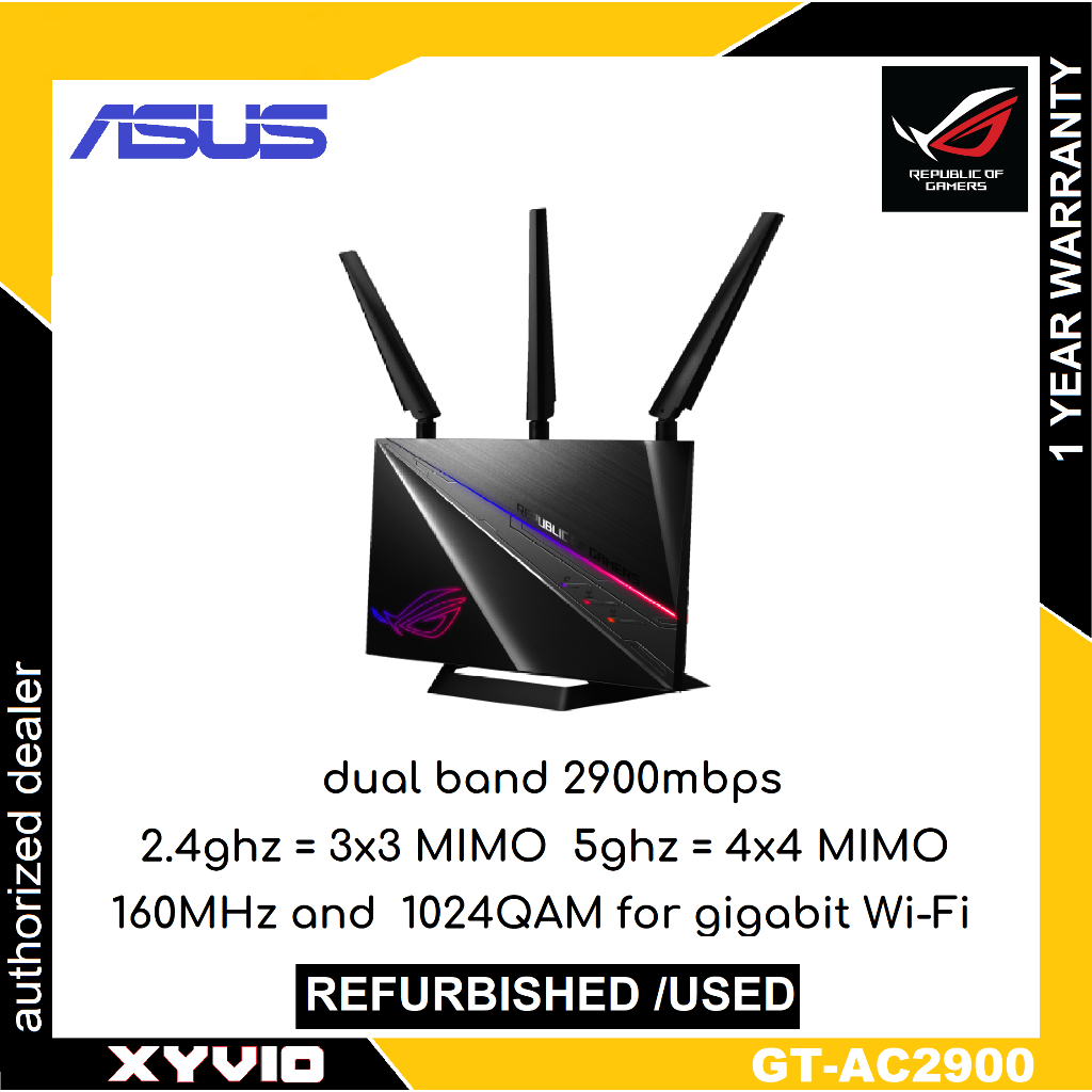 Asus ROG Rapture GT-AC2900 Ac2900 Dual-Band Gaming Router (Refurbihsed ...