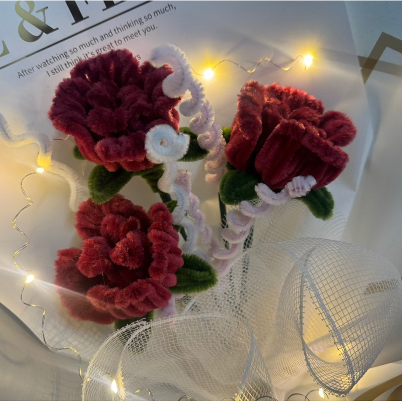bouquet kawat bulu Bunga chenille gift birthday anniversary graduation ...