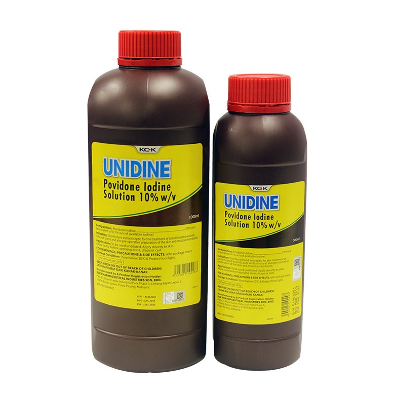KCK Unimed Unidine POVIDONE IODINE SOLUTION 10% w/v 100ml / 500mL ...