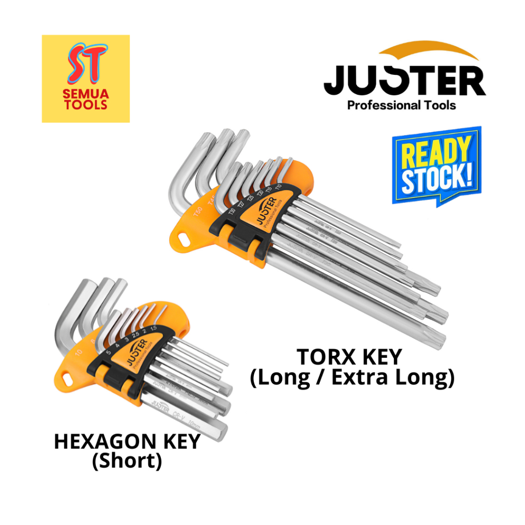 New Juster Torx Key ( Long / Extra Long) Hex Key Short / Allen Key ...