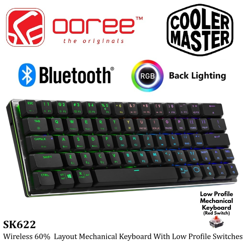 COOLER MASTER SK622 WIRELESS MECHANICAL KEYBOARD WITH LOW PROFILE ...