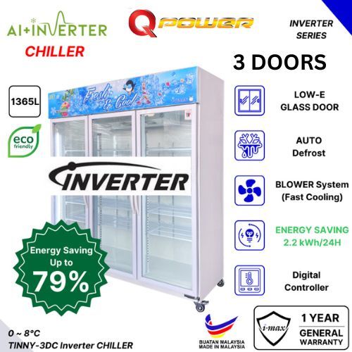 Imax Inverter 3 Door Display Chiller l 2.2kwh/day l Super Energy Saving ...
