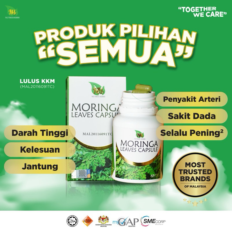MORINGA LEAVES CAPSULE UBAT KENCING MANIS GAUT KOLESTROL DARAH TINGGI ...
