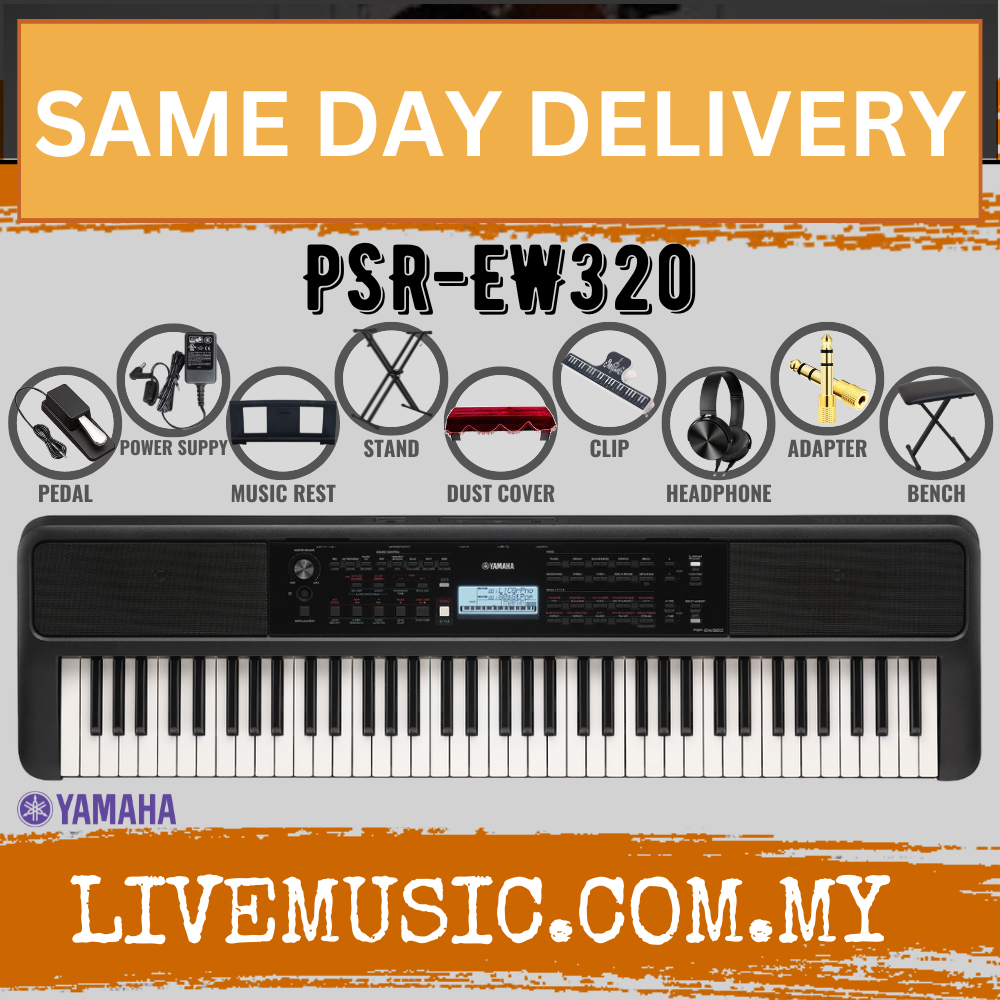 Yamaha PSR-EW320 76-key Portable Keyboard 12 in 1 Premium Package ( PSR ...