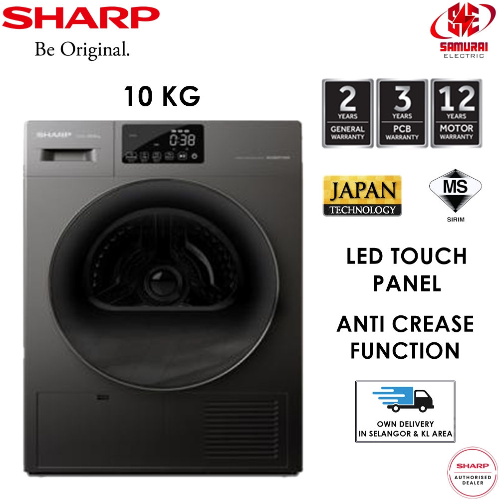 New Model 2024 Sharp Heat Pump Dryer 10 Kg With LED Touch Panel KDHT10JPG | Shopee Malaysia