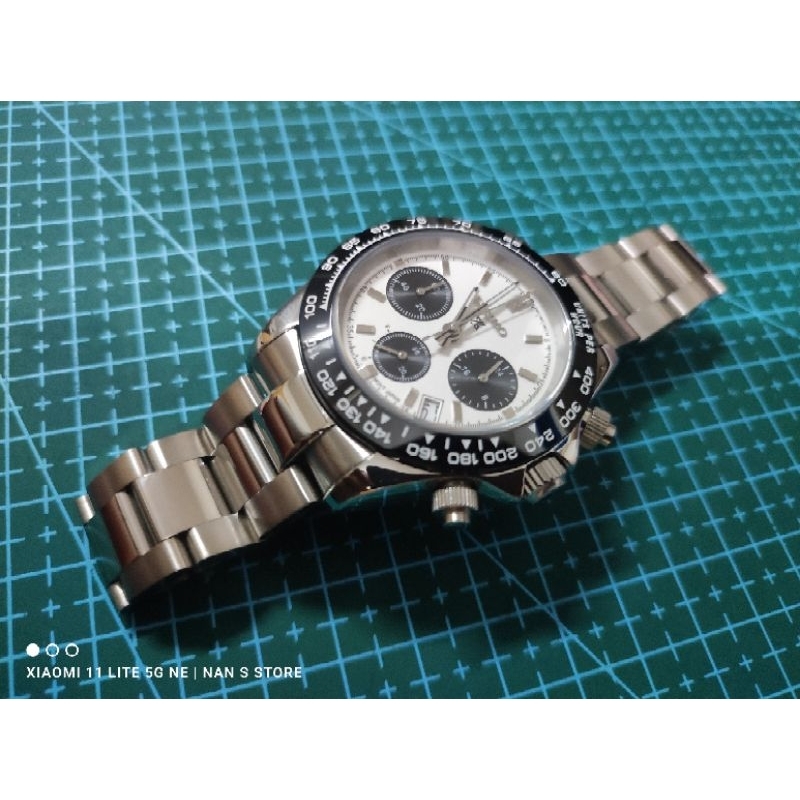 pre owned Seiko mod panda mecca vk63 movement 40mm stainless steel ...