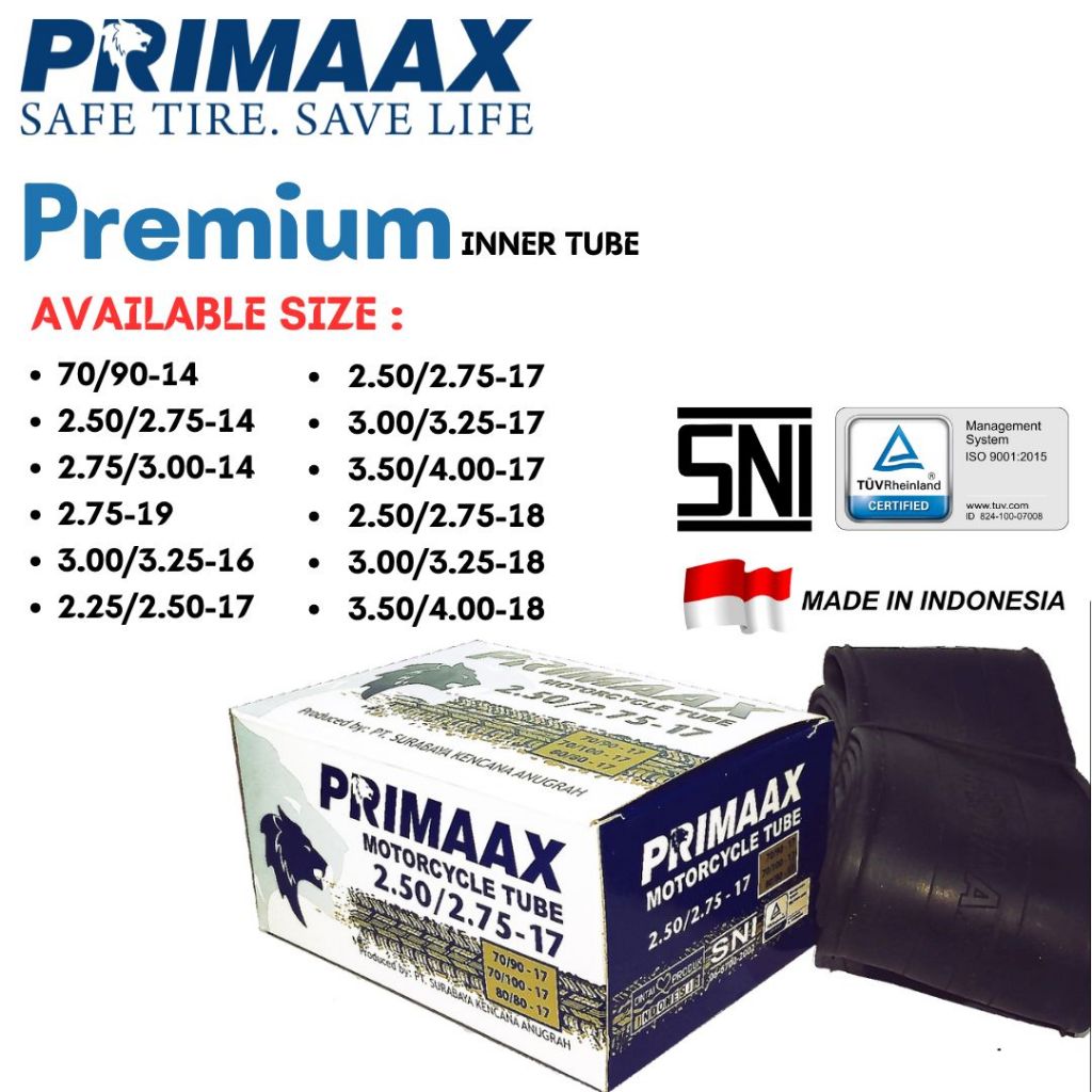 PRIMAAX Tyre Inner Tube Premium and Heavy-duty - Rim 12 / Rim 14 / Rim ...