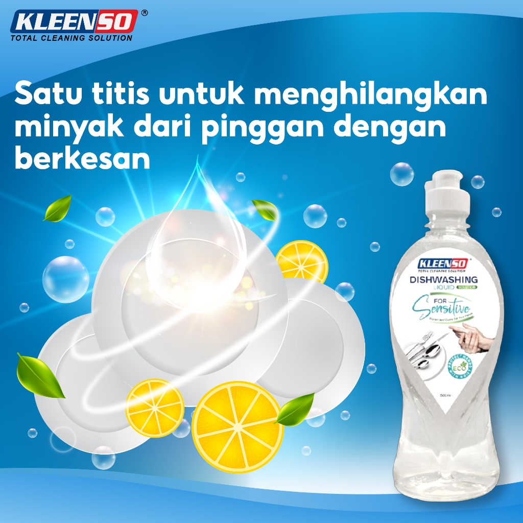 KLEENSO Eco Sensitive Dishwashing 500ml Liquid Sabun Basuh Pinggan ...