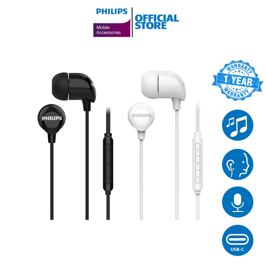 Philips In-Ear Wired Headphones with In-Line Microphone USB-C Dynamic ...