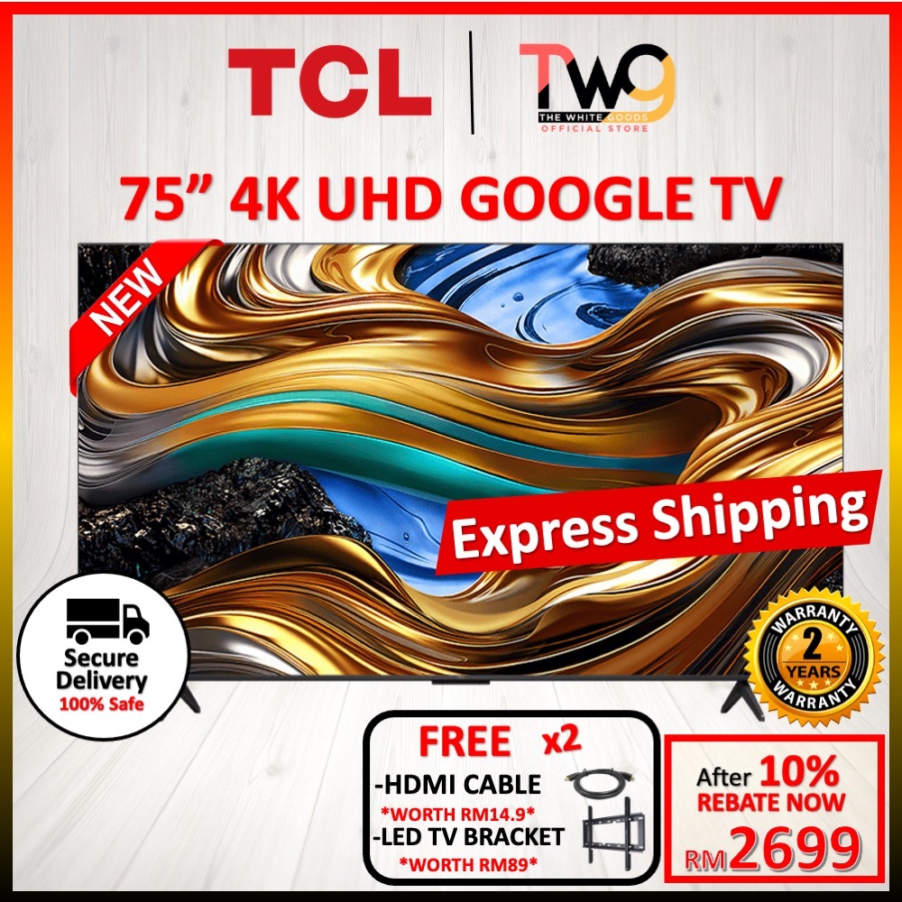 [FREE SHIPPING + GIFT] TCL 4K UHD Google HDR TV 50" / 55" / 65" / 75 ...