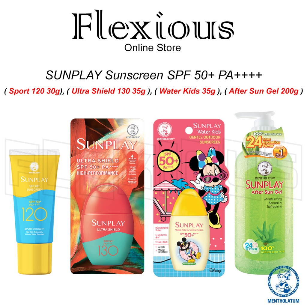 *SUNPLAY* Mentholatum Sunscreen SPF 50+ PA++++ - ( Sport 30g, Ultra Shield 35g, Water Kids 35g ...