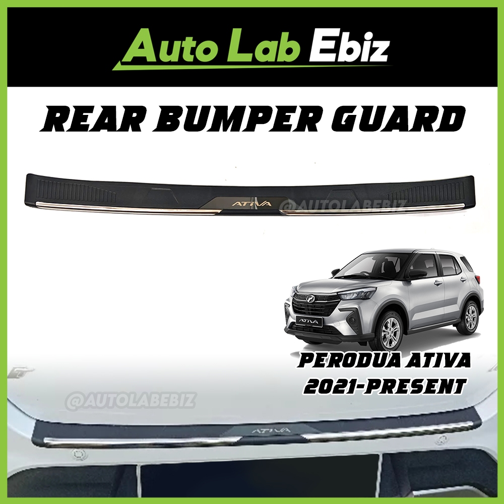 Rear Bumper Guard 3D Cover with Chrome Linning Perodua Ativa 2021 2022 ...