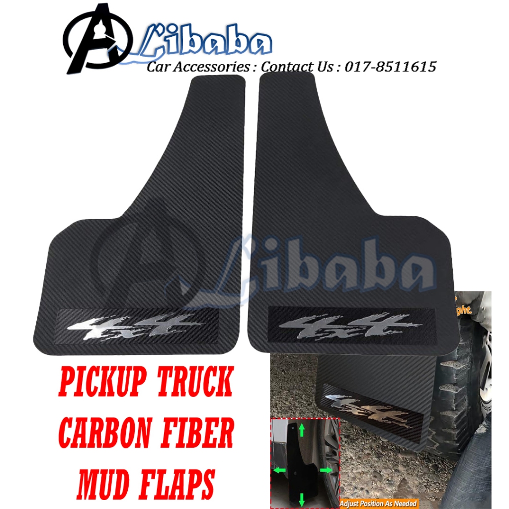 [2PCS] 4X4 LOGO Universal 3D Carbon Fiber Pattern Car Mud Flaps Splash ...