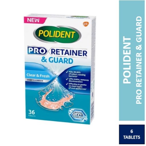 POLIDENT PRO RETAINER & GUARD DAILY CLEANSER ( CLEAN & FRESH ) 6'S ...