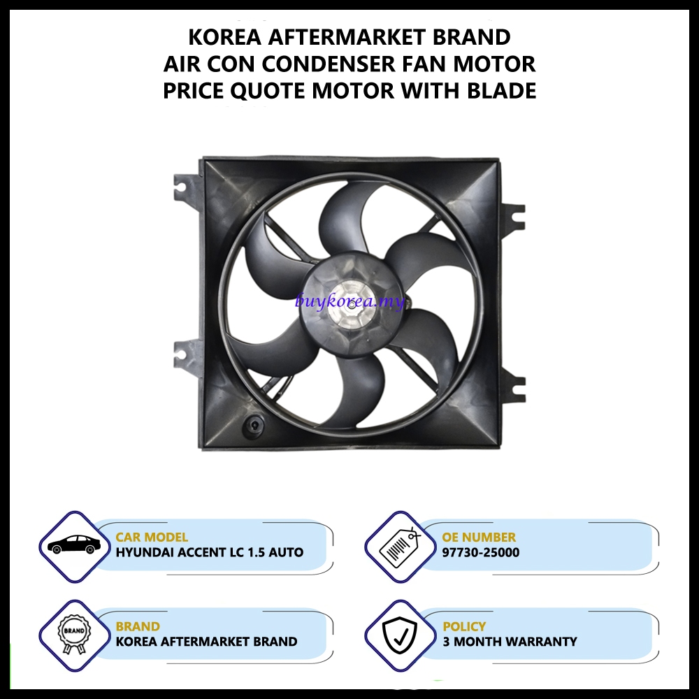 Hyundai Accent LC 1.5 Auto Air Con Condenser Fan Motor (97730-25000 ...